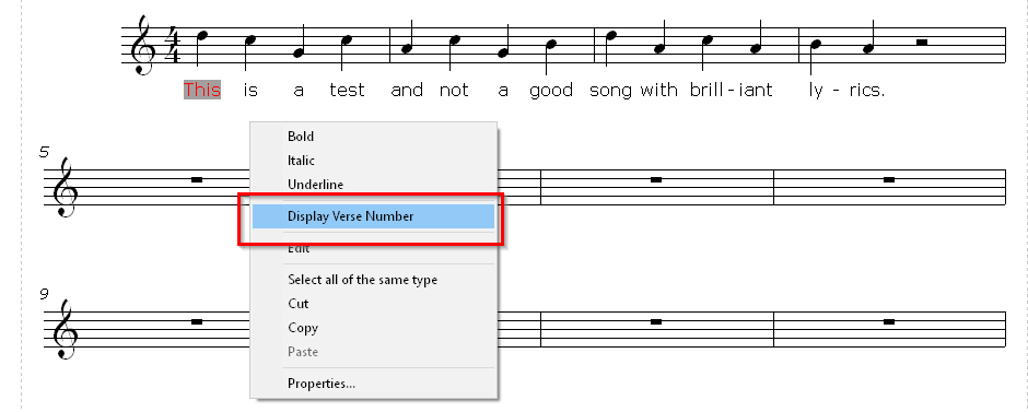 How do I number my verses? – FORTE Support